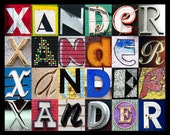 Personalized Poster Featuring XANDER in Photos of Alphabet - Etsy