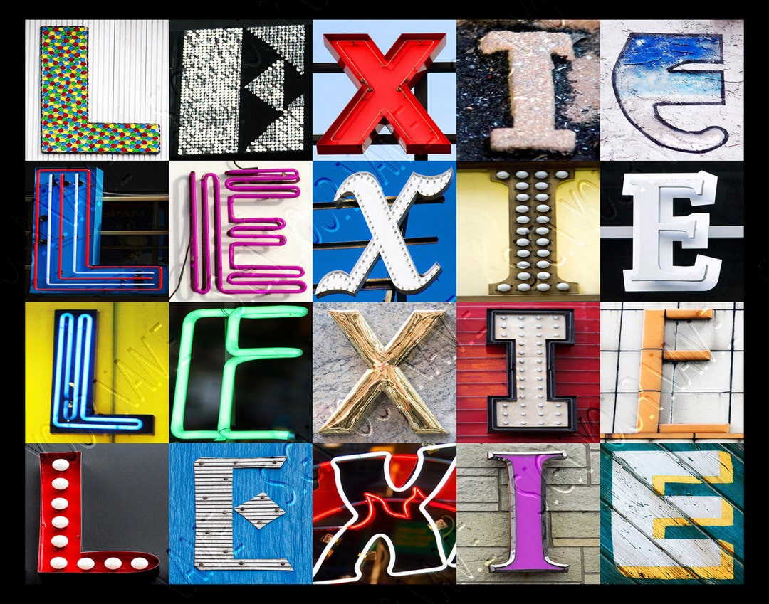 Personalized Poster Featuring LEXIE in Photos of Alphabet Letters From ...