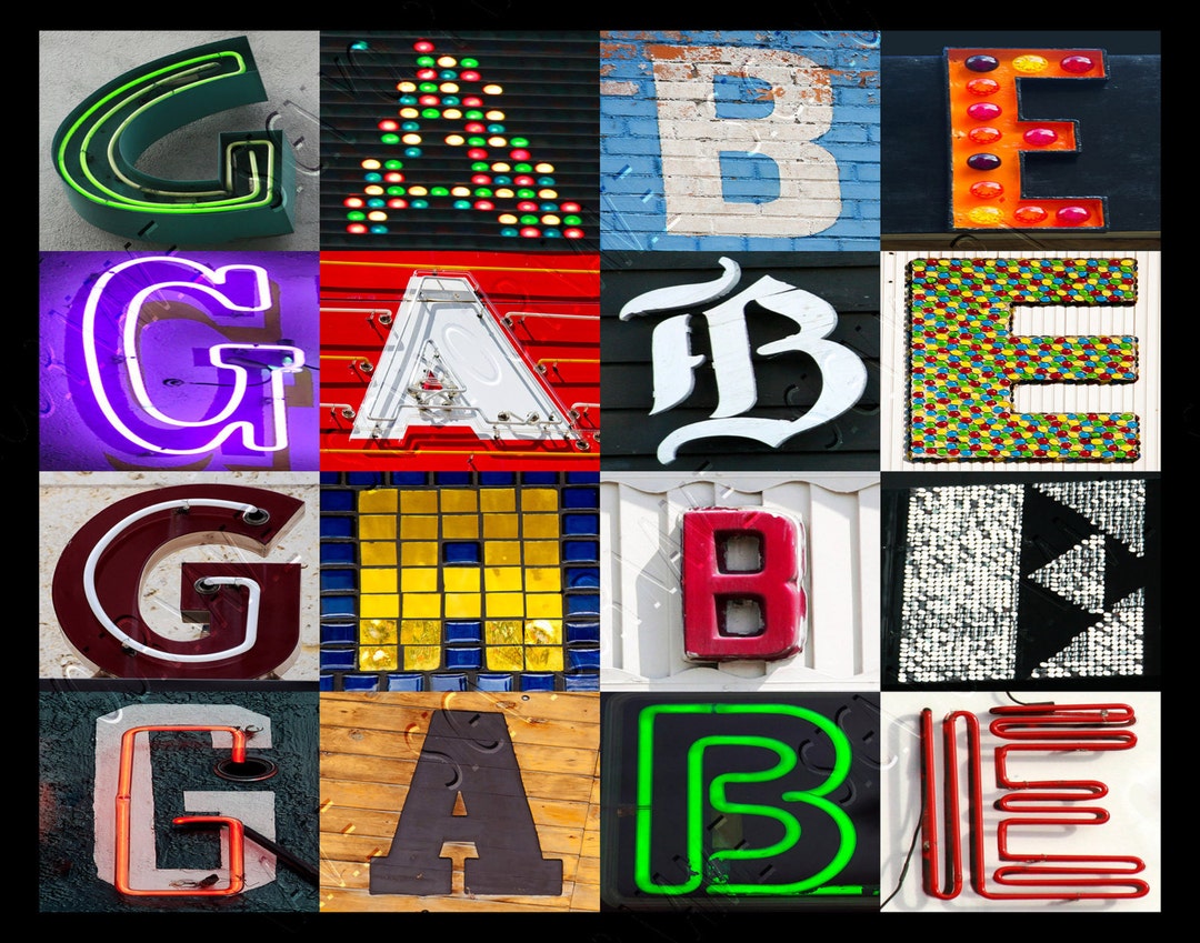 GABE Personalized Poster Featuring Photos of Letters From Signs ...