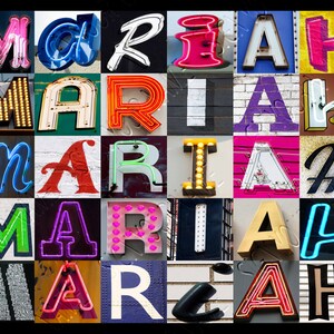 MARIAH Personalized Poster Featuring Photos of Sign Letters; Typography ...