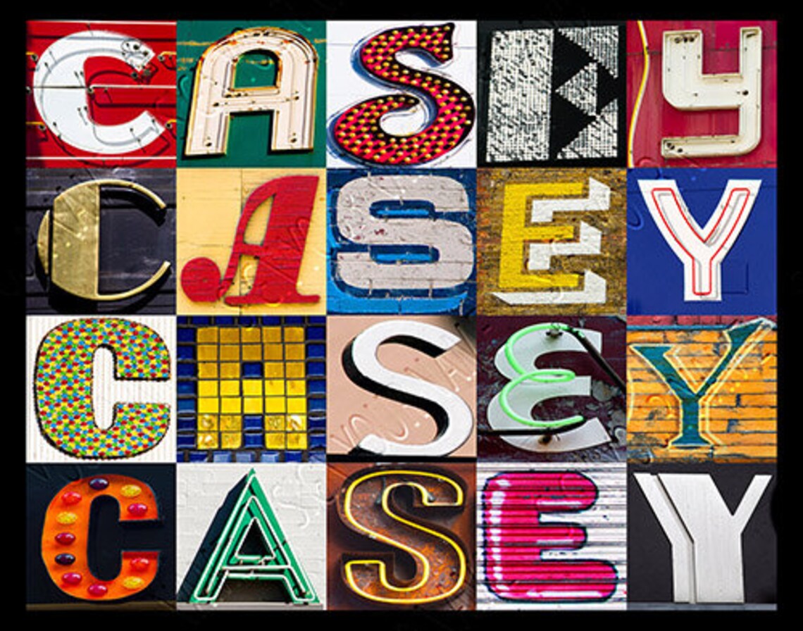 CASEY Personalized Poster featuring photos of letters from | Etsy