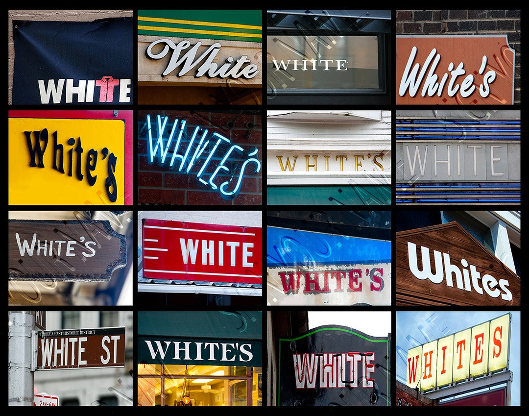 Personalized Poster Featuring WHITE Showcased in Photos of Actual Signs ...