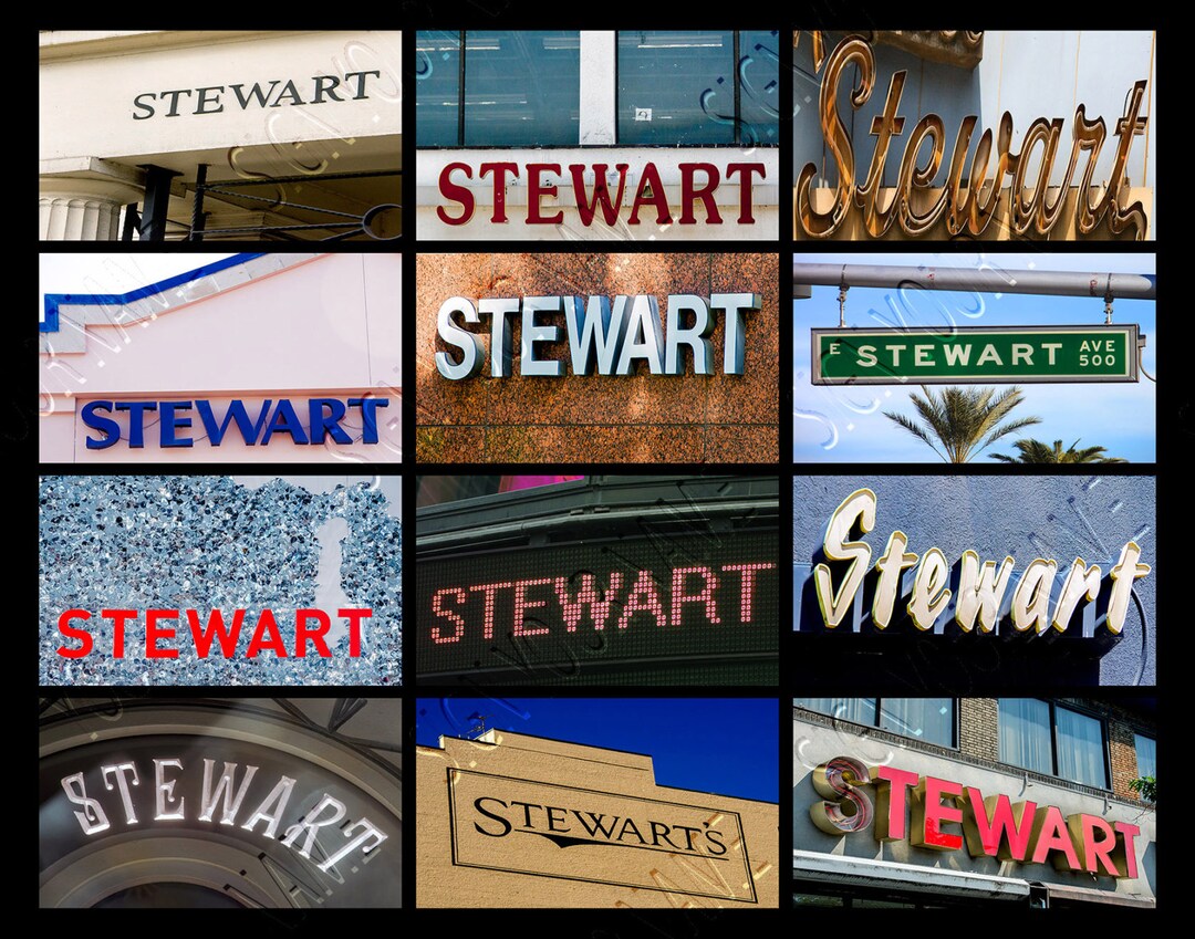 Personalized Poster Featuring STEWART Showcased in Photos of Signs; Art ...