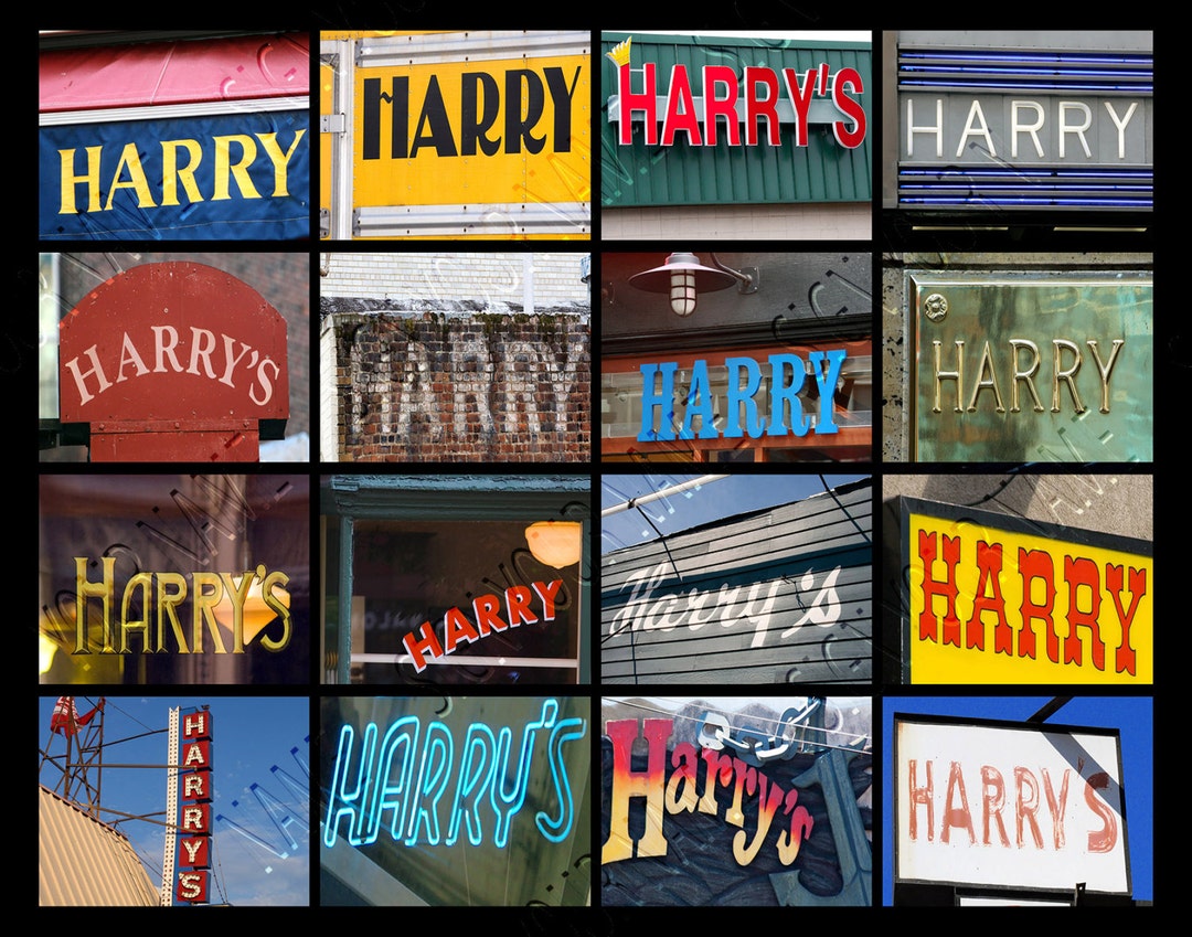 Personalized Poster Featuring HARRY Showcased in Photos of Actual Signs ...