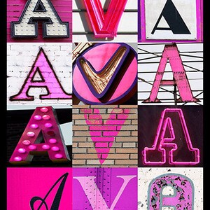 AVA Personalized Poster Featuring Photos of Sign Letters; Typography ...