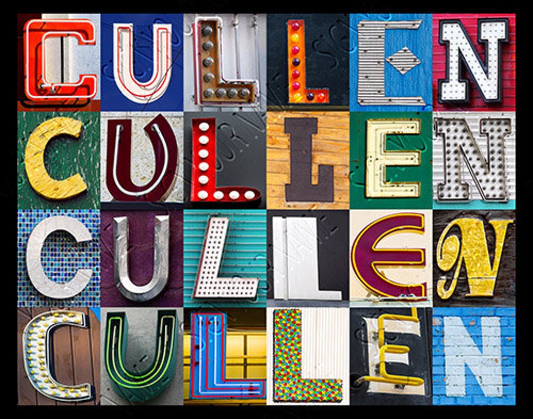 CULLEN Personalized Poster Featuring Photos of Letters From Signs ...