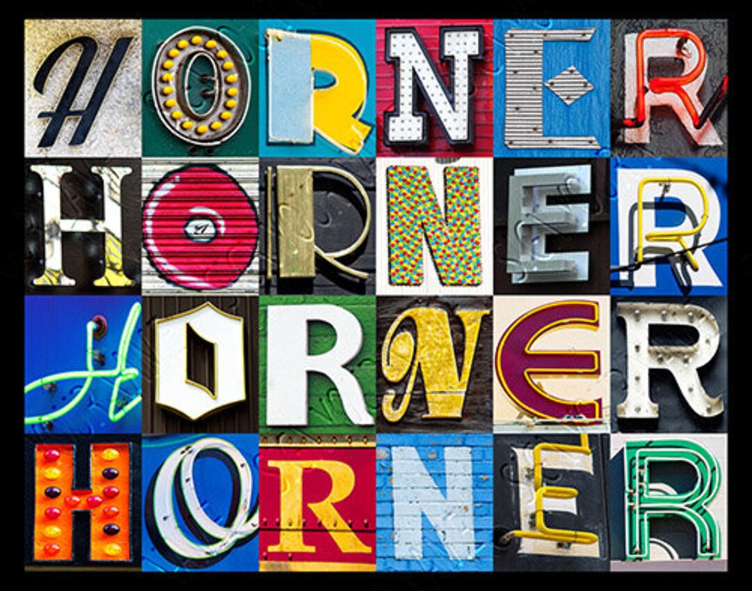 HORNER Personalized Poster Featuring Photos of Letters From Signs ...