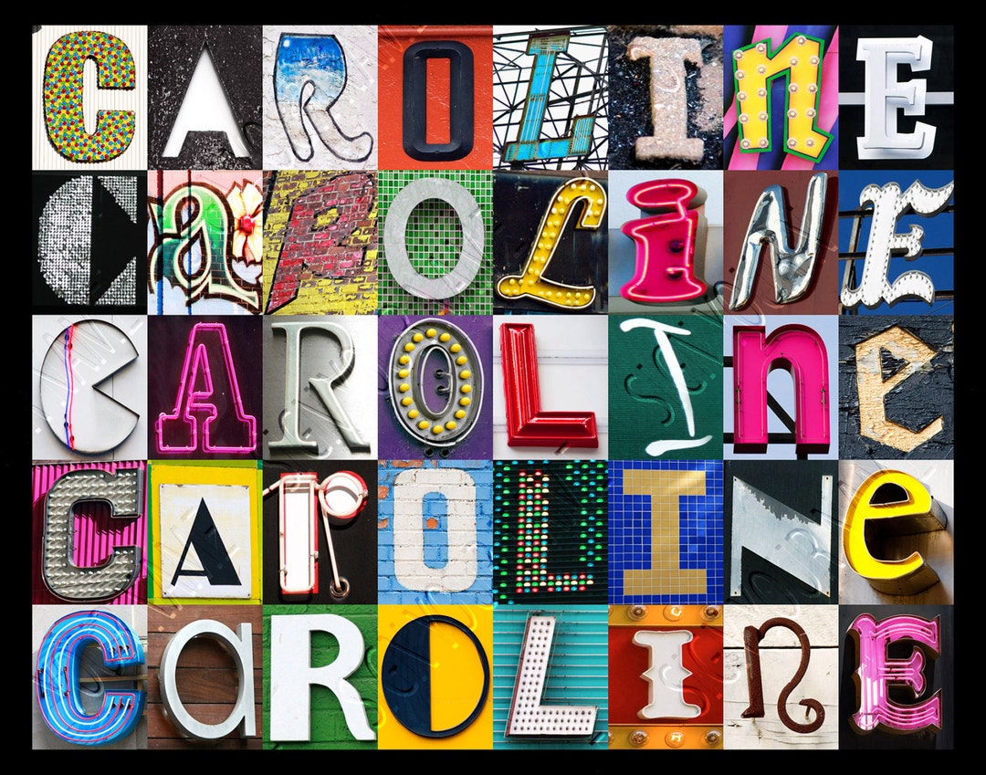 CAROLINE Personalized Poster Featuring Photos of Letters From Signs ...