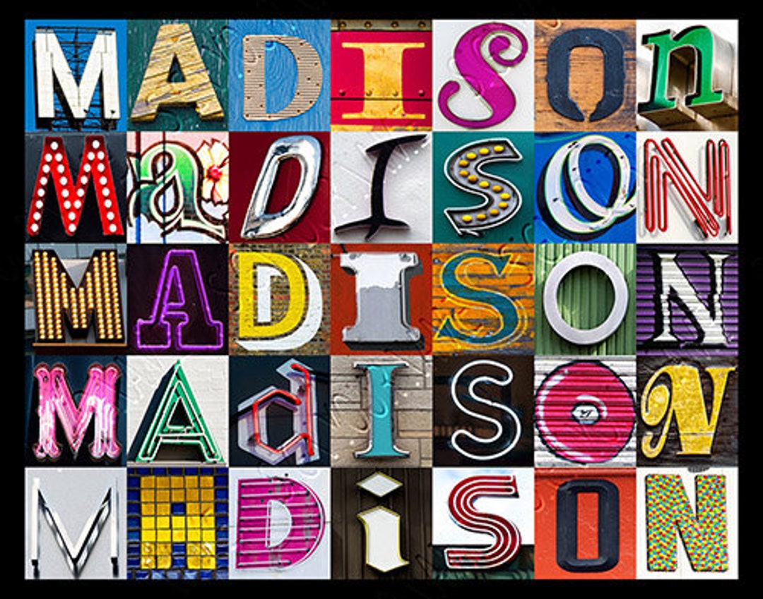 MADISON Personalized Poster Featuring Photos of Letters From Signs ...