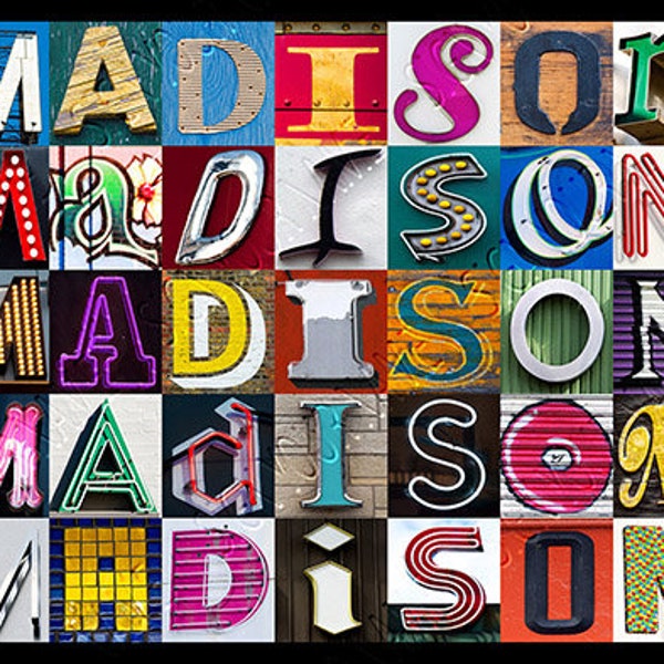 Madison Name Art - Etsy