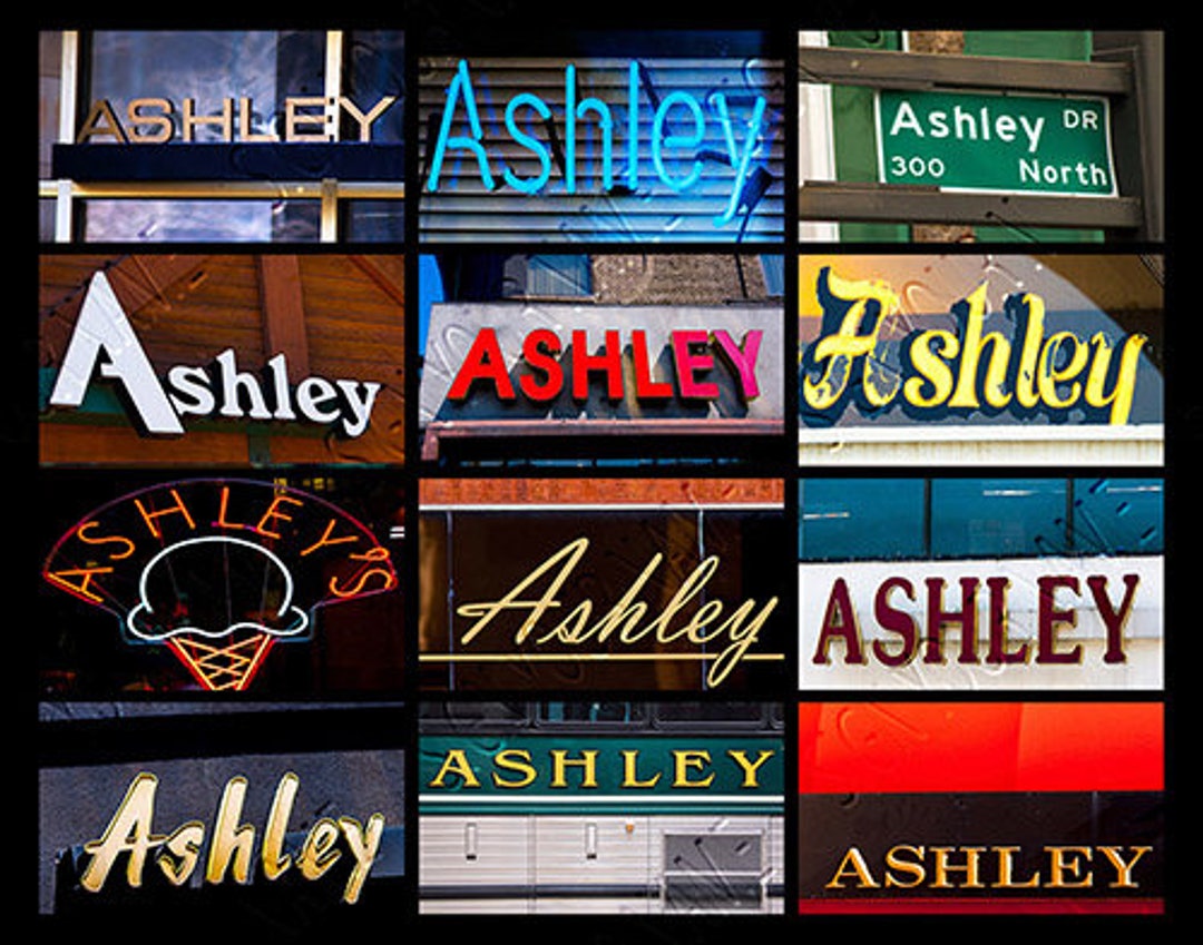 Personalized Poster Featuring ASHLEY Showcased in Photos of Signs; Art ...