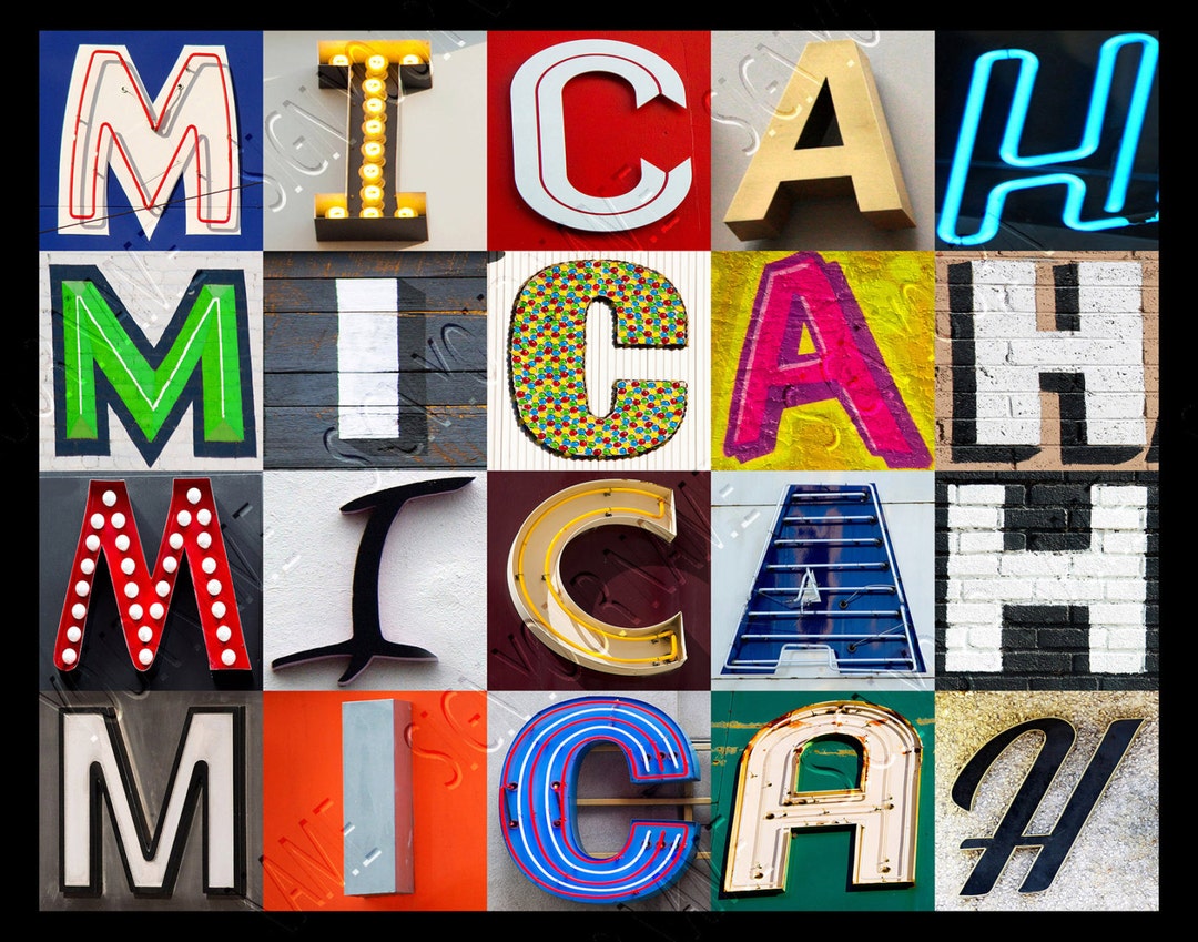 MICAH Personalized Poster Featuring Photos of Letters From Signs ...