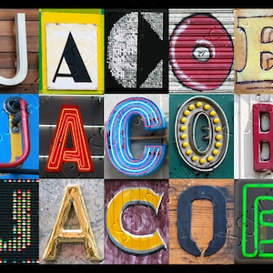 JACOB Personalized Poster Featuring Photos of Alphabet Letters From ...