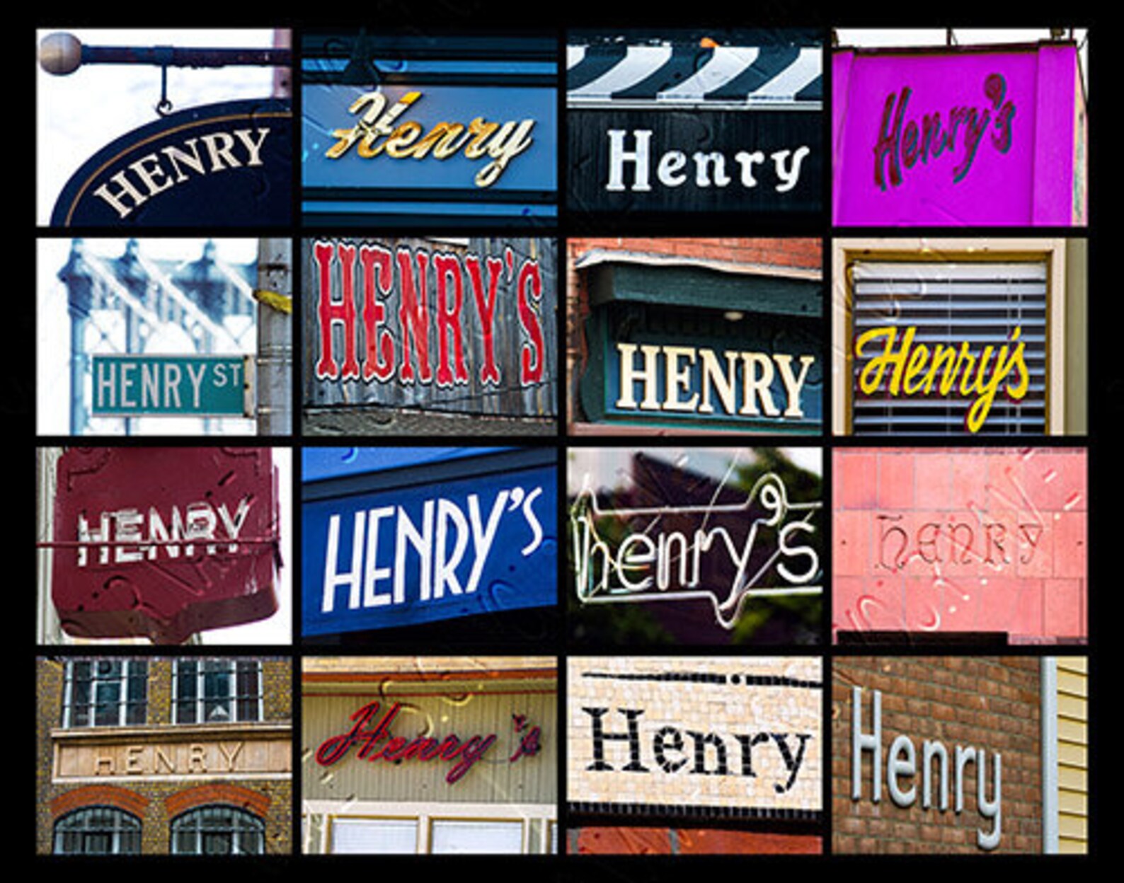 HENRY Personalized Poster Featuring Photos of Actual Signs; Art Print ...
