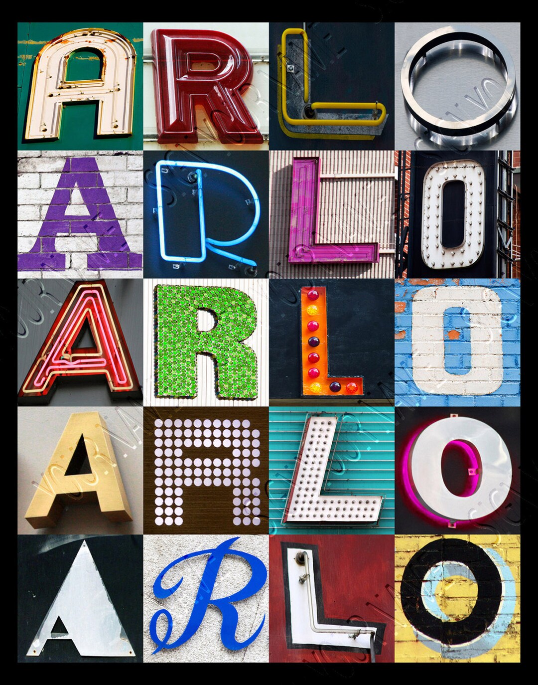 Personalized Poster Featuring ARLO in Photos of Alphabet Letters From ...