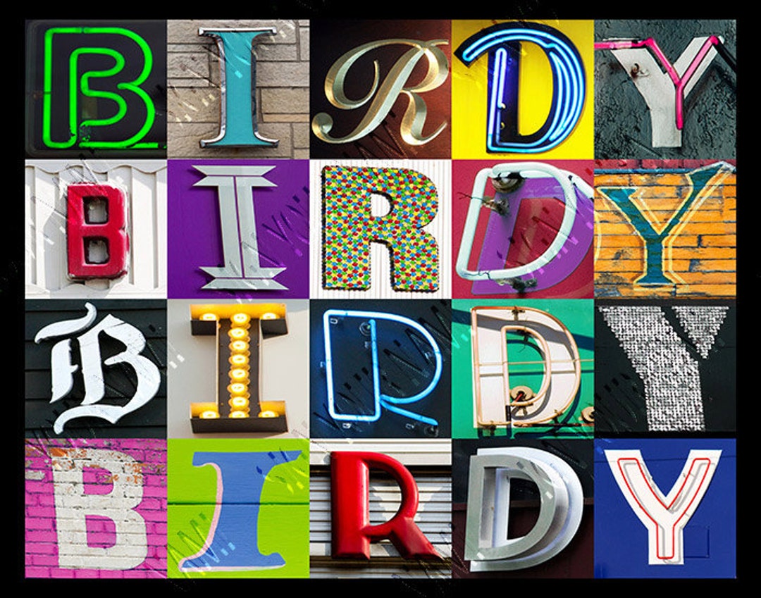Personalized Poster Featuring BIRDY in Photos of Alphabet Letters From ...