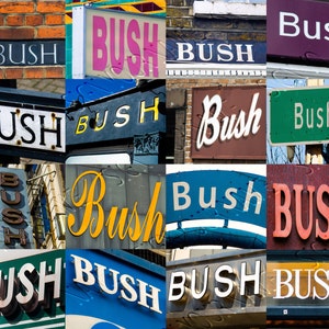 Personalized Photo Canvas Featuring the Name BUSH in Photos of Signs ...
