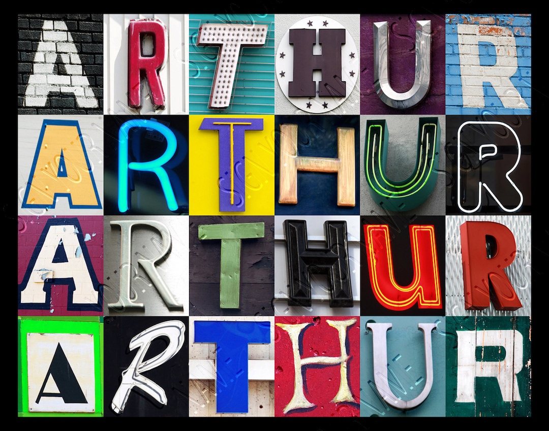 Personalized Poster Featuring ARTHUR Showcased in Photos of Letters ...