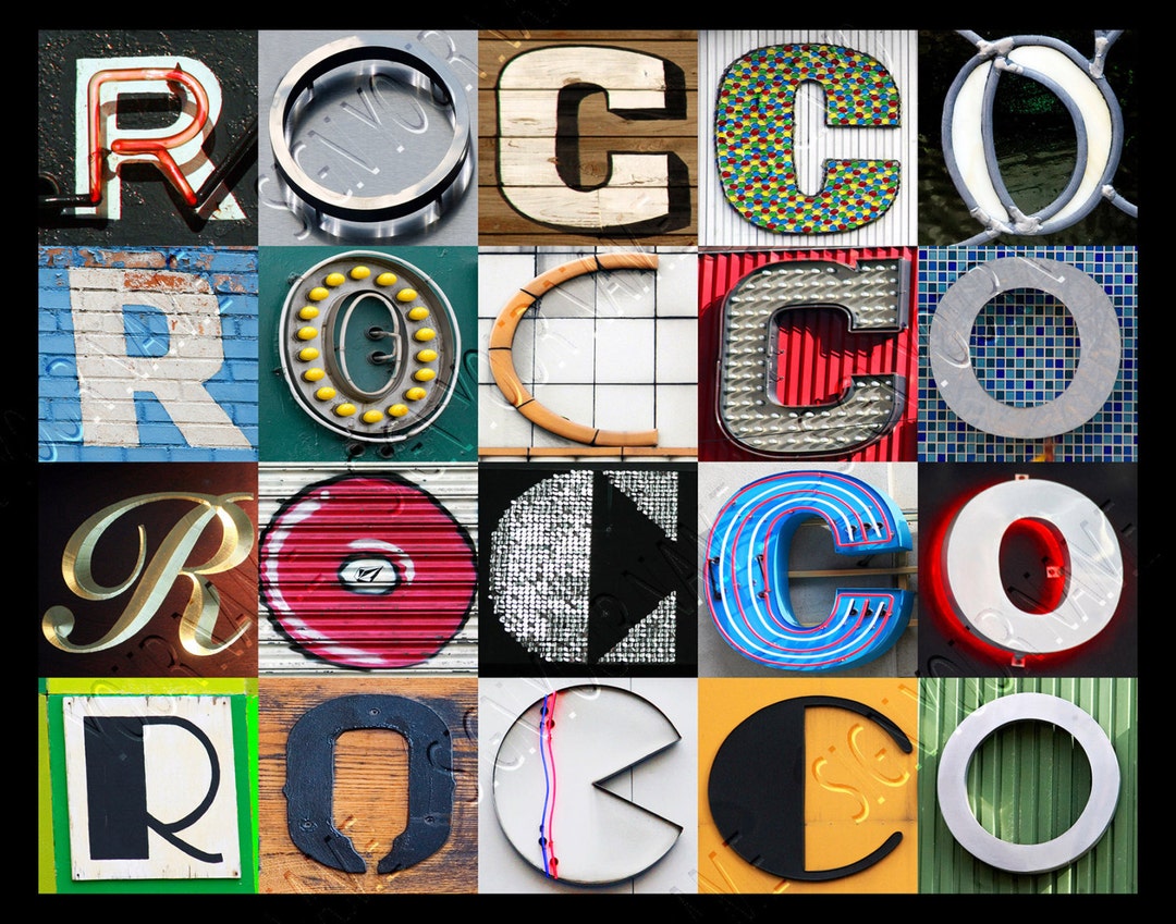 Personalized Poster Featuring ROCCO in Photos of Alphabet Letters From ...