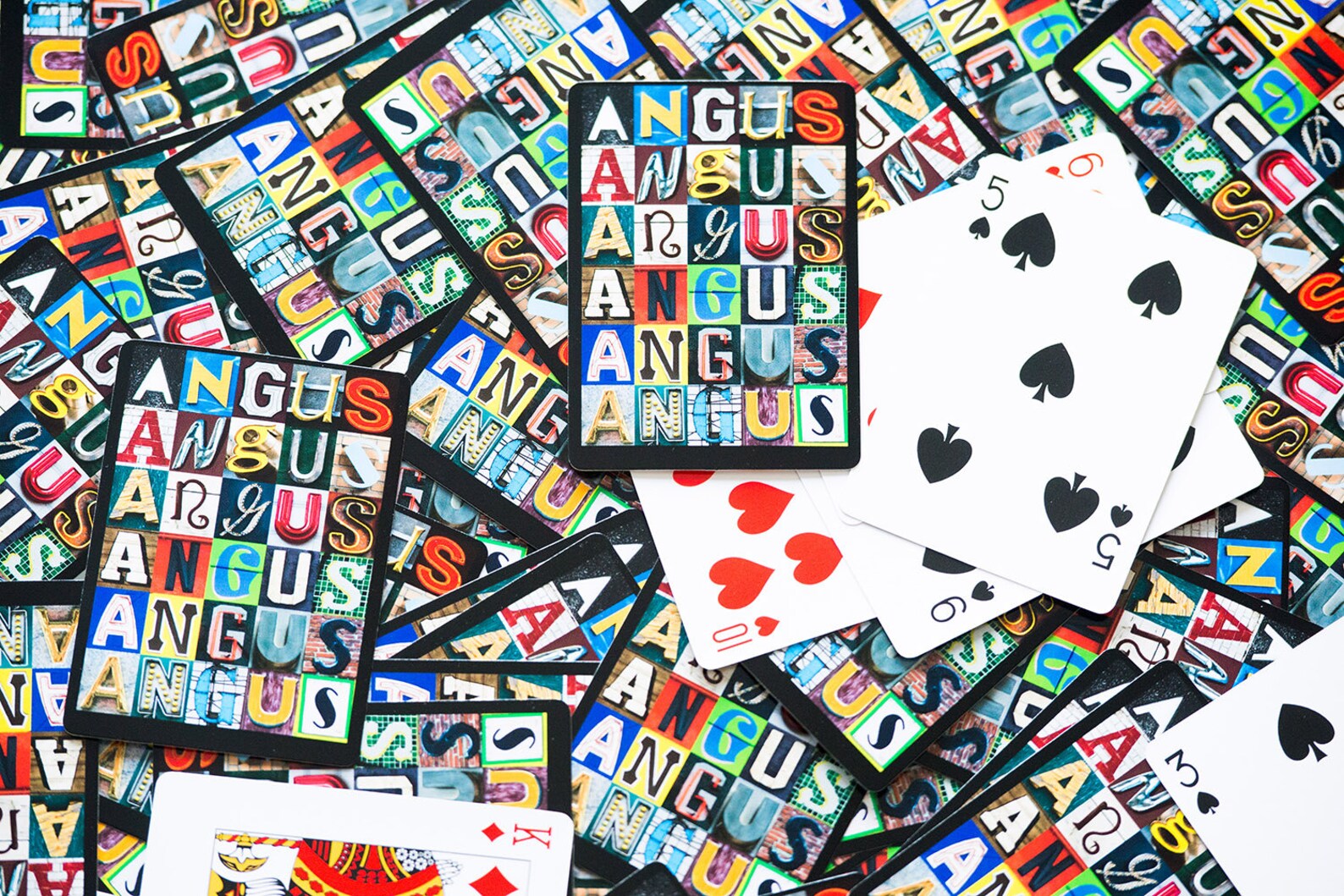 Personalized Playing Cards Featuring the Name ANGUS in Letters From ...
