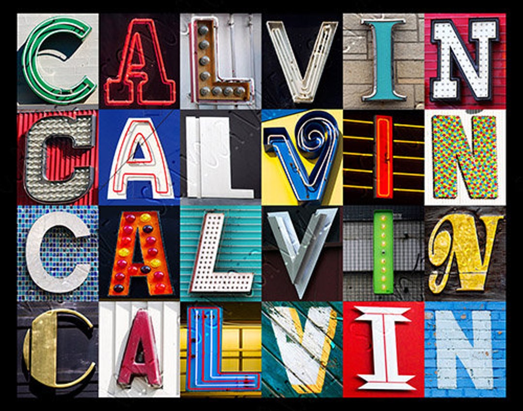 CALVIN Personalized Poster Featuring Showcased in Photos of Letters ...