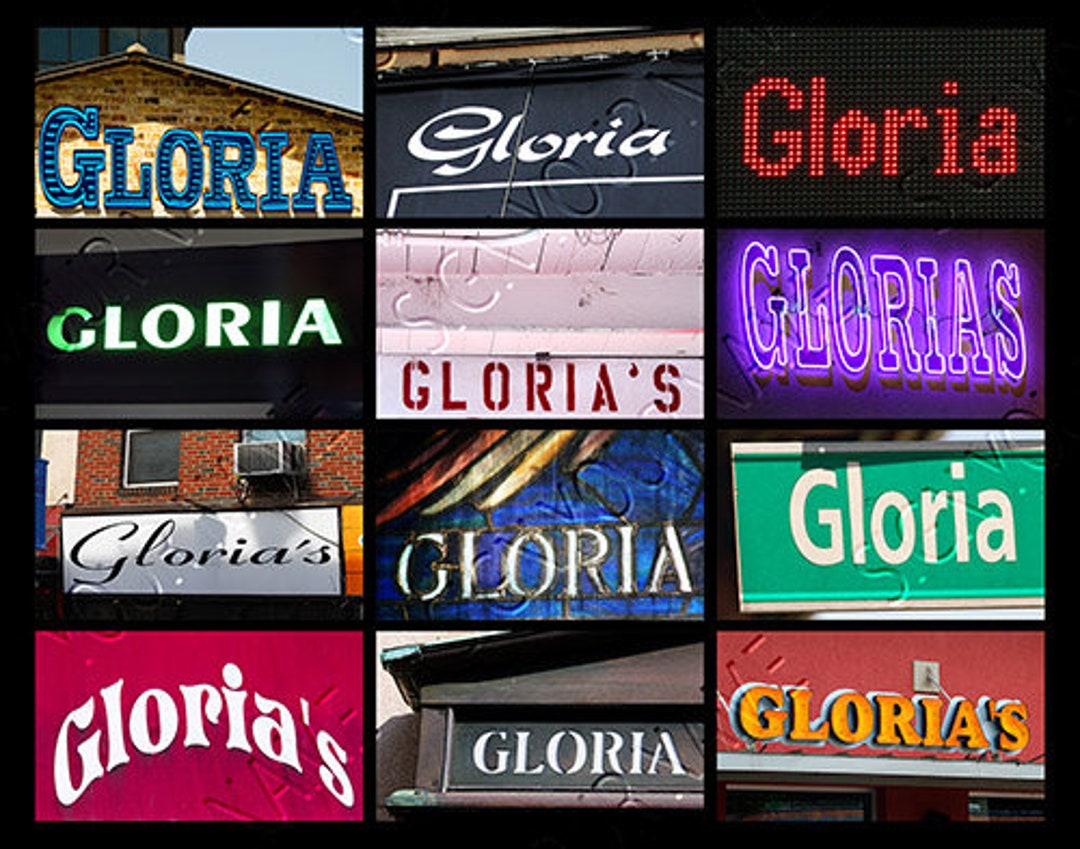 GLORIA Personalized Poster Featuring the Name Showcased in Photos of ...