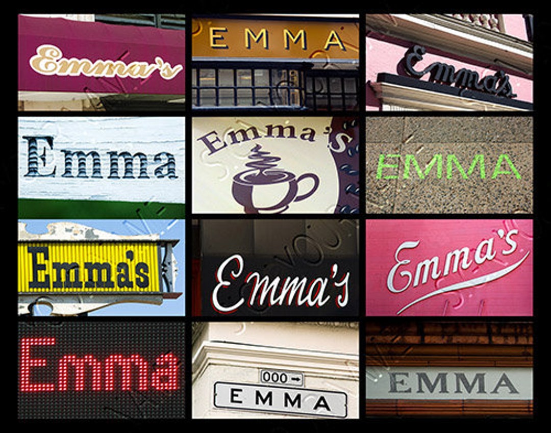 EMMA Personalized Poster Featuring the Name Showcased in Photos of ...