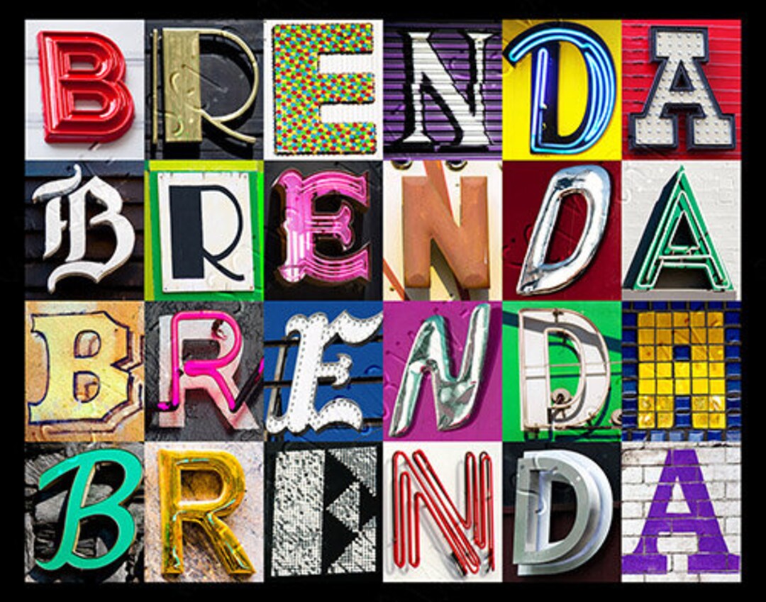 BRENDA Personalized Poster Featuring Photos of Letters From Signs ...
