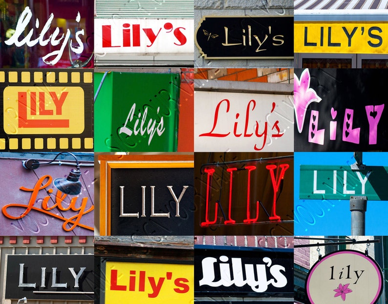 LILY Personalized Photo Canvas Featuring the Name in Photos of Signs ...