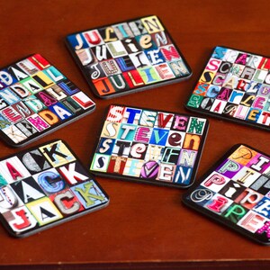 Personalized Coasters Featuring ANY NAME in Alphabet Sign Letters ...