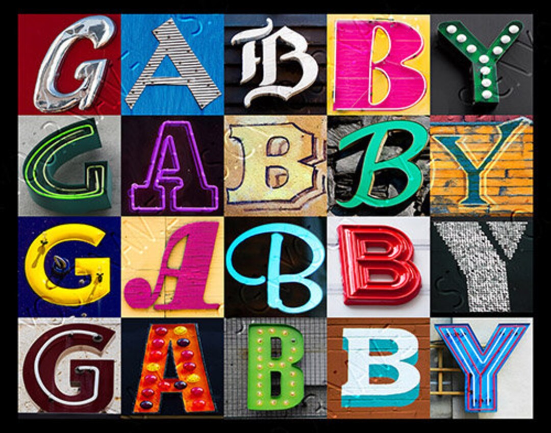 GABBY Personalized Poster Featuring Photos of Letters From Signs ...