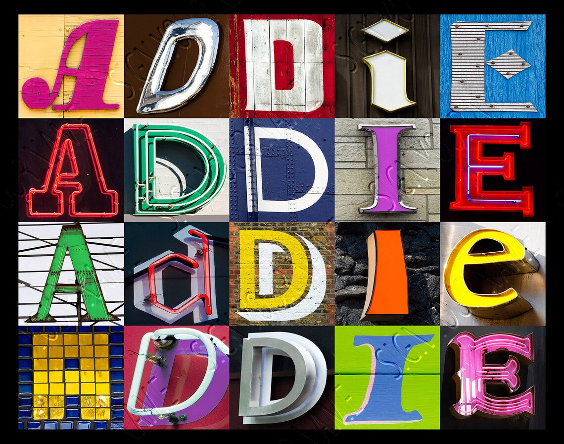 Personalized Poster Featuring ADDIE in Photos of Alphabet Letters From ...