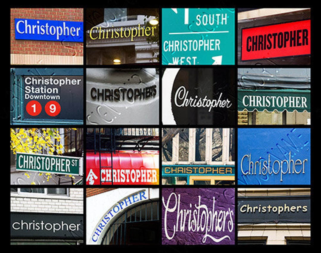 CHRISTOPHER Personalized Poster Featuring Photos of Signs; Art Print ...