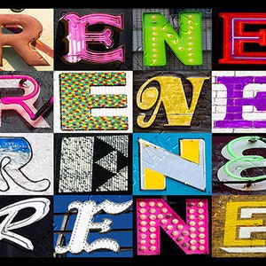 RENE or RENEE Personalized Poster Featuring in Photos of Alphabet ...