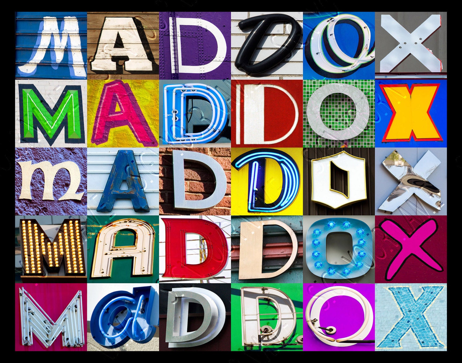 MADDOX Personalized Poster Featuring Photos of Sign Letters - Etsy Hong ...