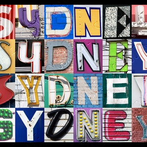SYDNEY Personalized Poster Featuring Photos of Letters From Signs ...