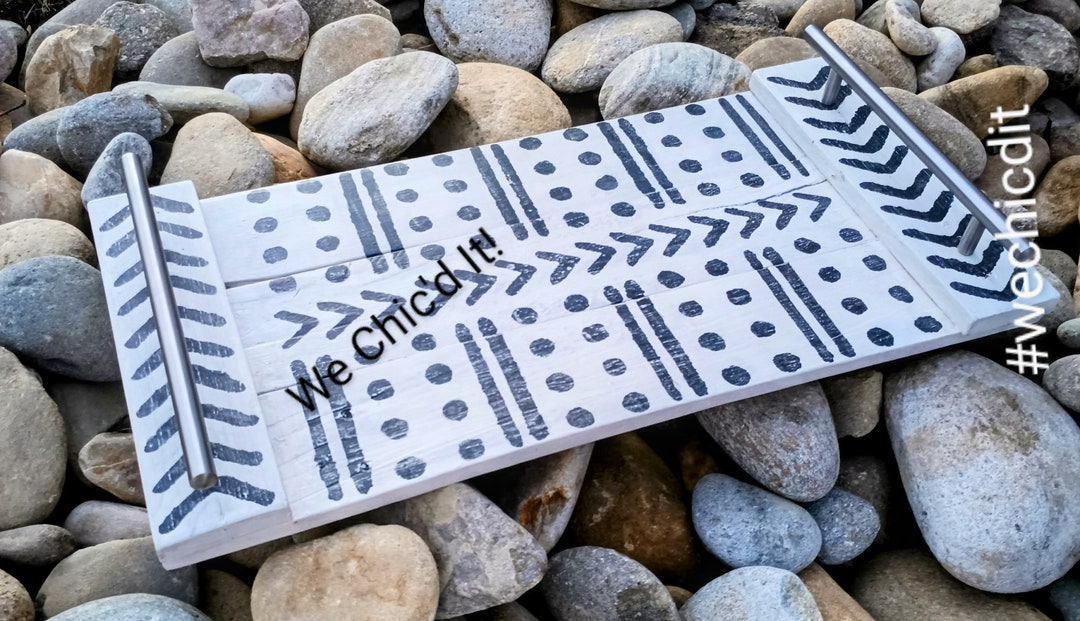 African Mud Cloth Inspired Handmade Pallet Trays, Custom Designs, and ...