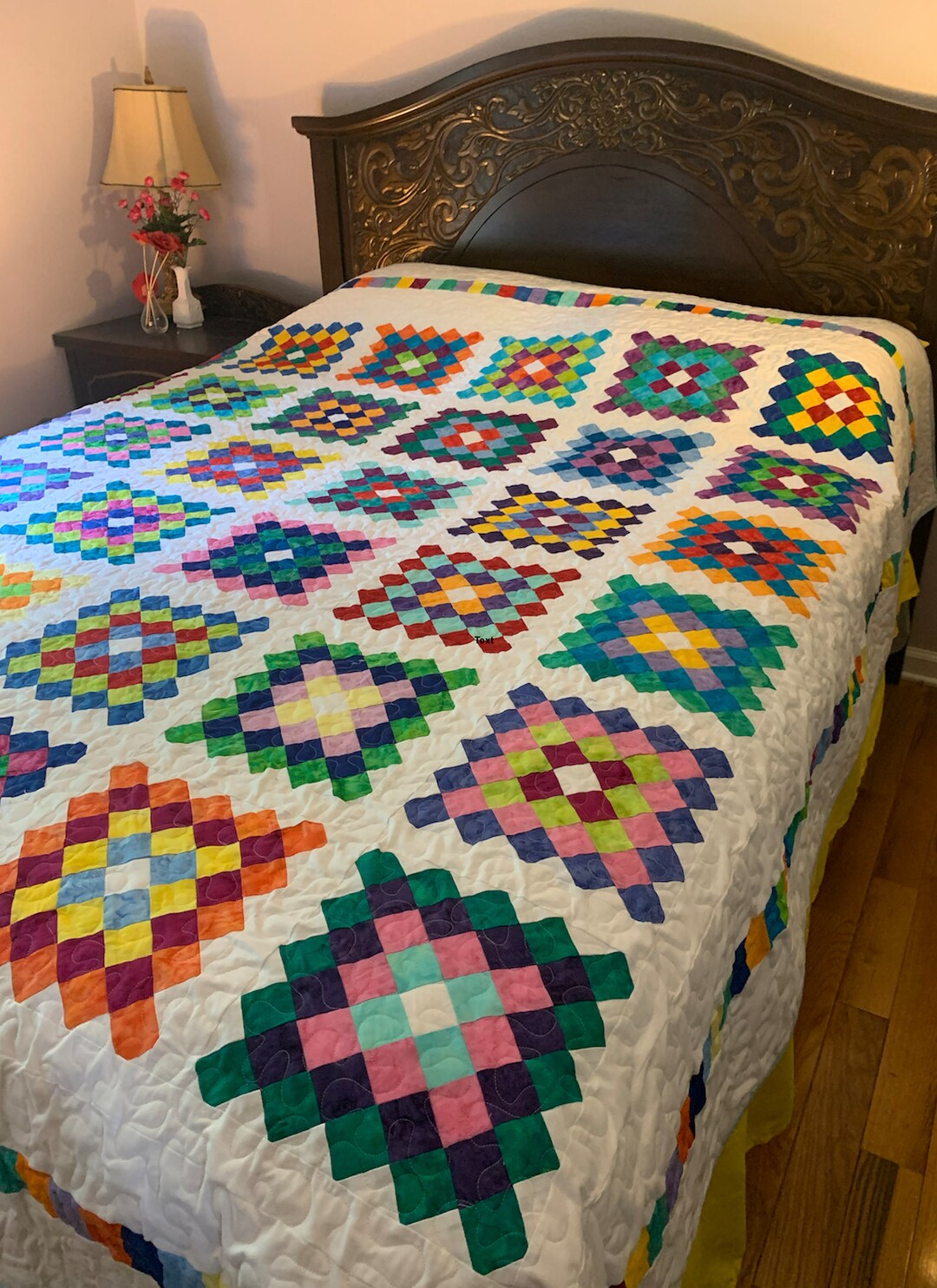 Handmade Bright Patchwork Traditional Batik Quilt | Multicolor Bright ...