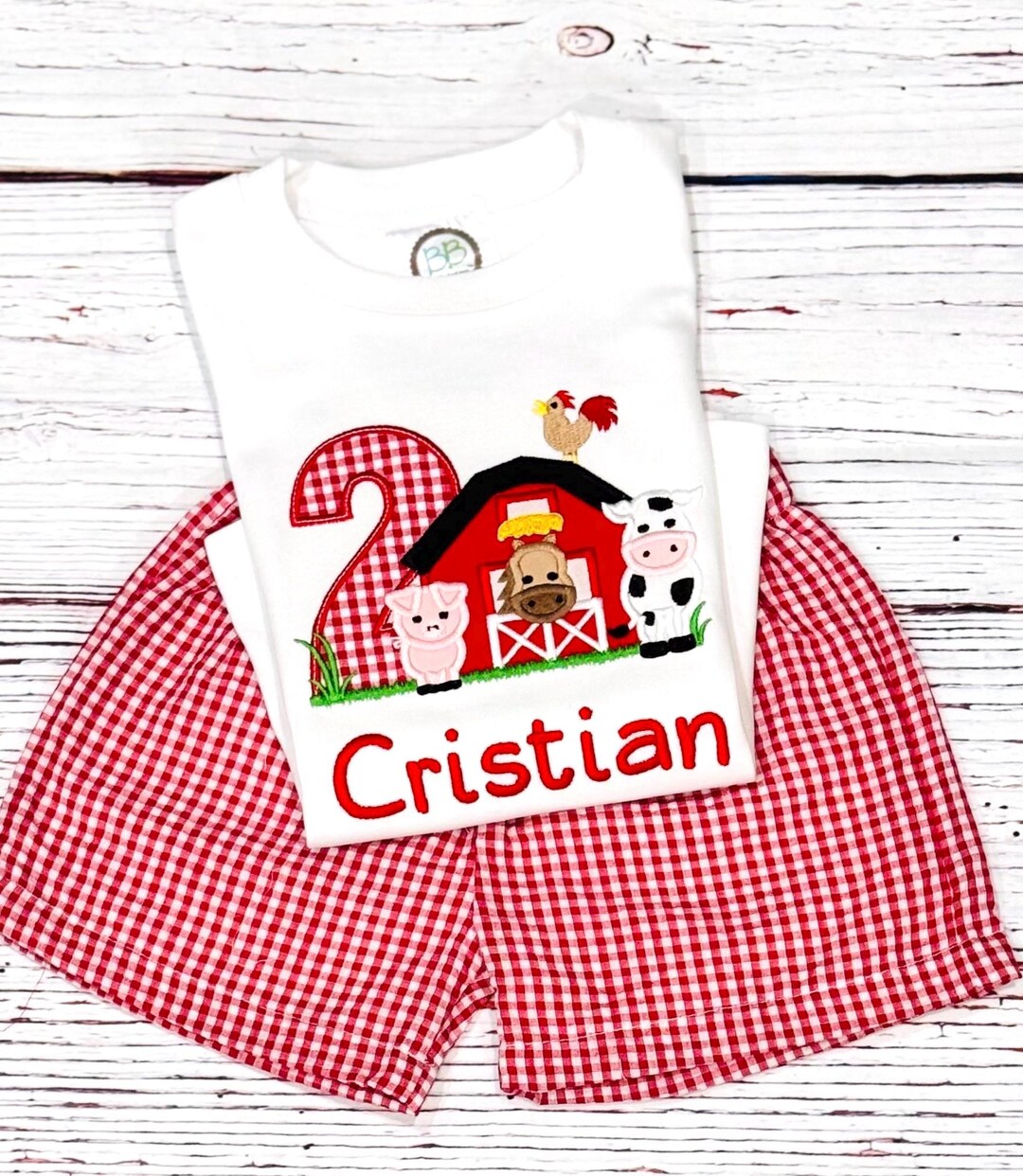 Boys Farm Short Set, Barnyard 4th Birthday Short and Shirt, Farm Party ...