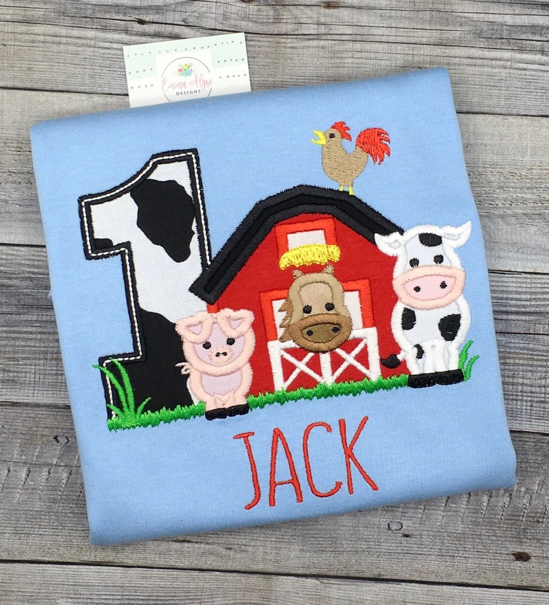 Barnyard Farm Animal 1st Birthday Party Shirt for Boys or Girls ...