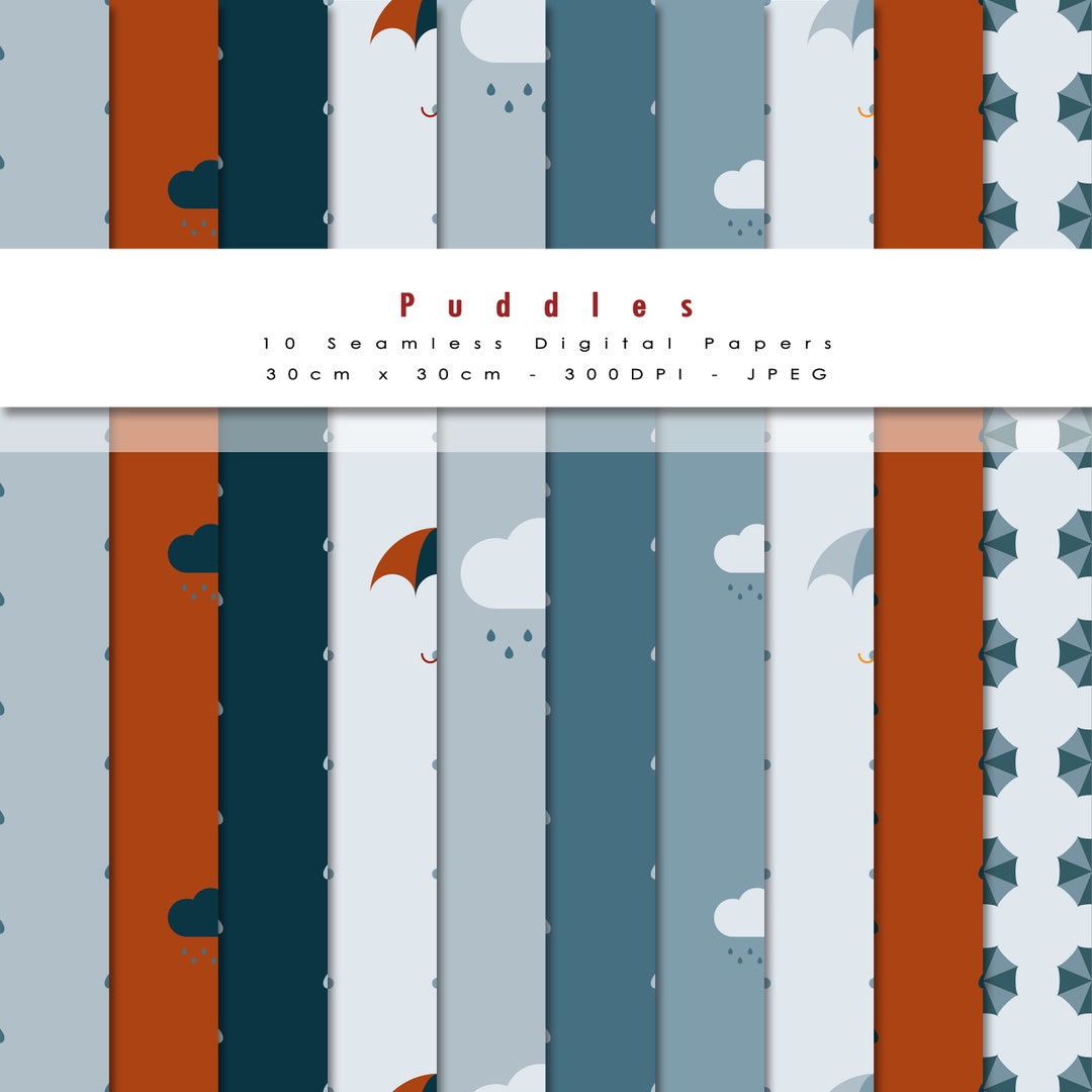 Puddles Digital Paper : 30cm X 30cm 11.8 X 11.8 10 - Etsy