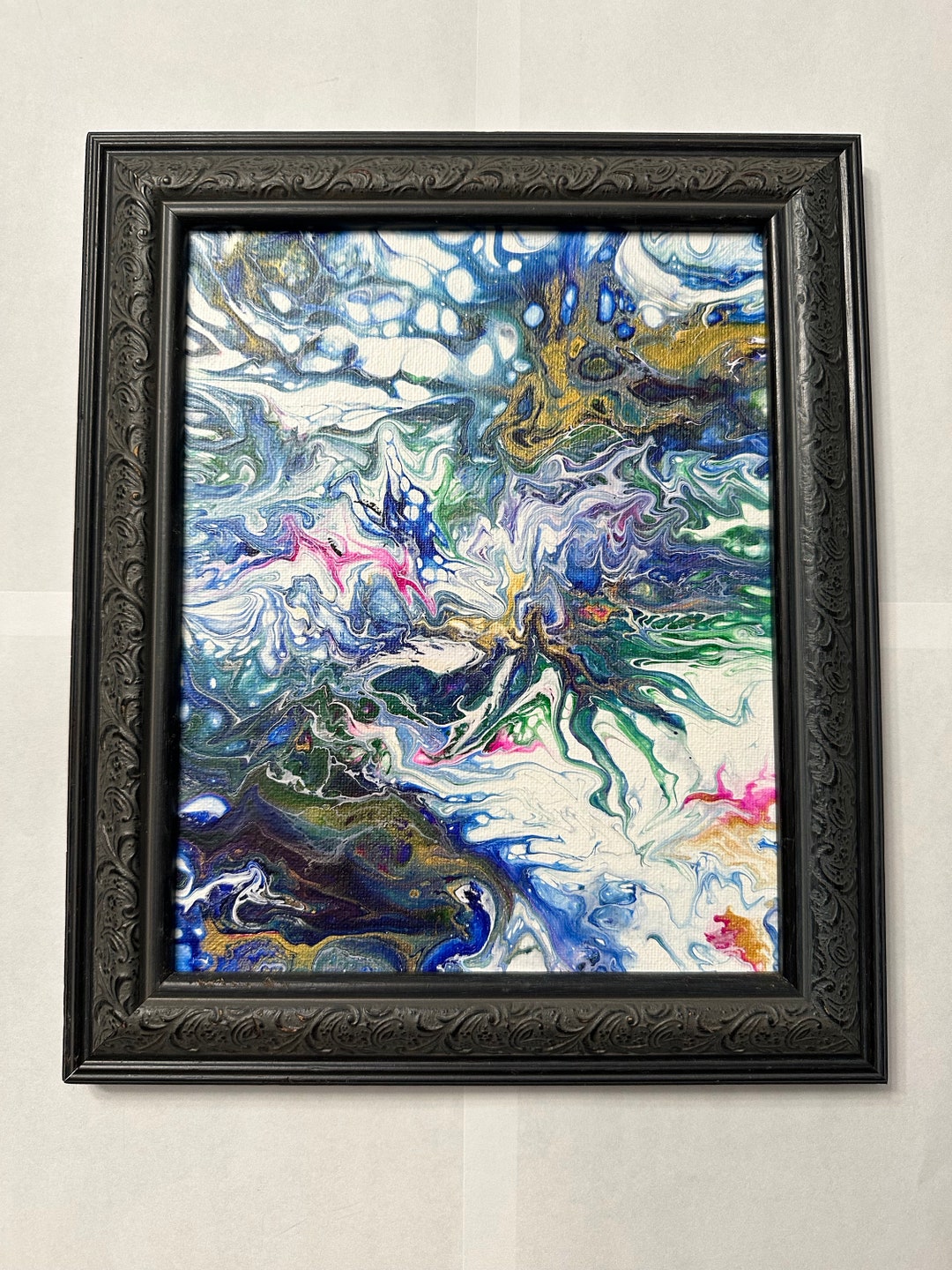 Science Fair - Acrylic Pour Painting W/frame - Etsy
