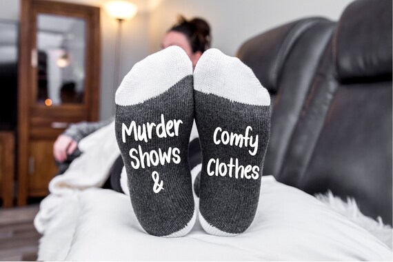Murder Shows and Comfy Clothes Socks Funny Socks Murder - Etsy