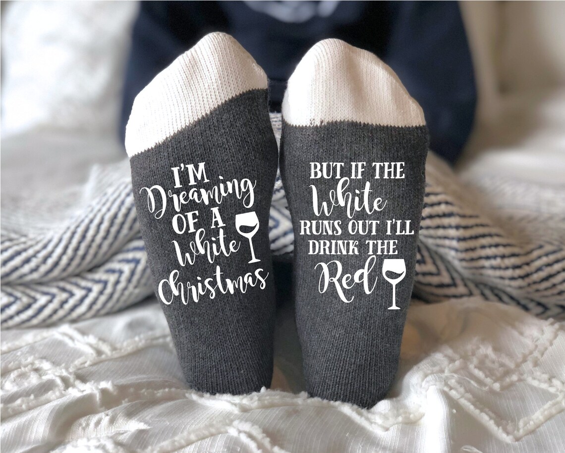 Funny Christmas Socks Wine Socks Wine Gift Christmas Gift - Etsy
