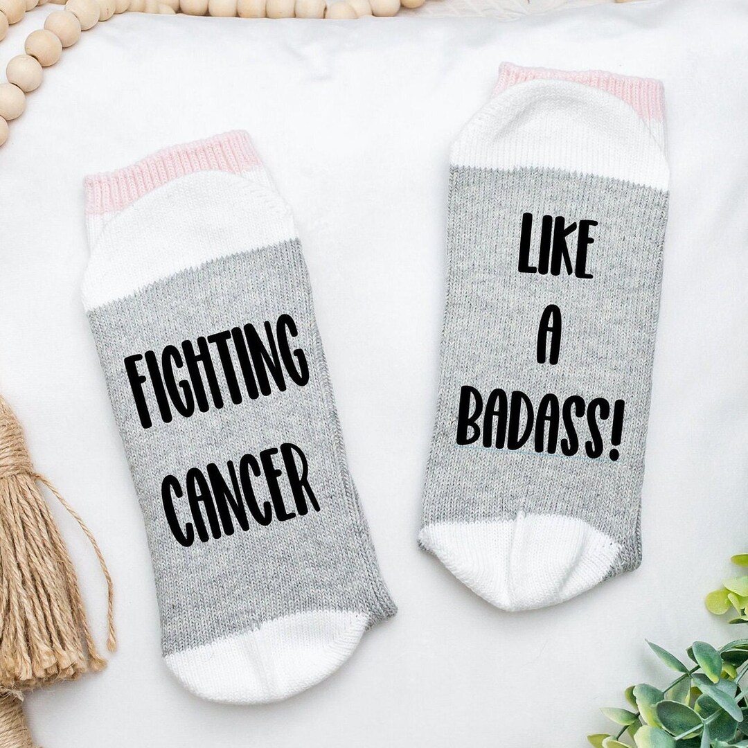 Cancer Gift, Fighting Cancer Like a Badass, Cancer Socks, Gift for ...