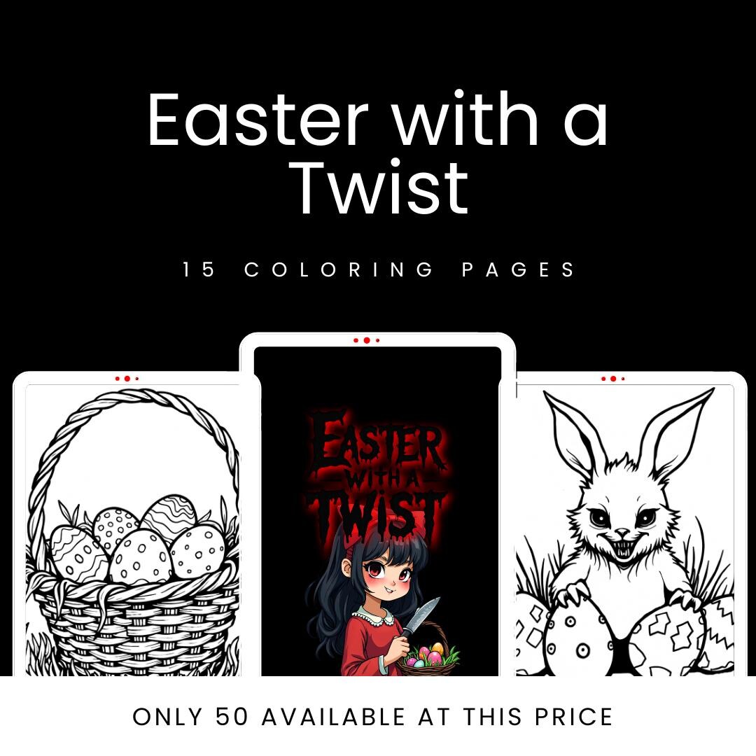 Twisted Easter Coloring Pages, Horror Easter Bunny, Spooky Easter ...