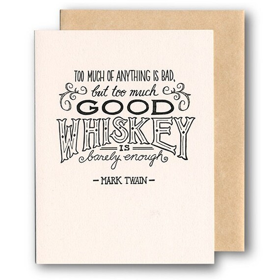 Mark Twain Whiskey Quote Alchemy Distillery CARD | Etsy