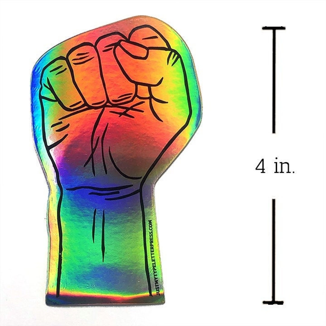 Solidarity Fist Hologram STICKER - Etsy