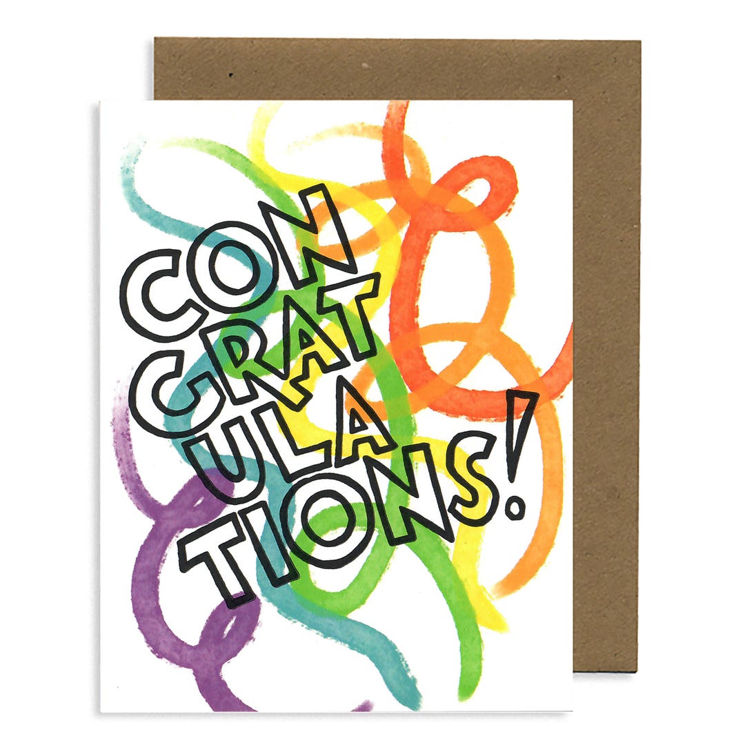 Rainbow Congratulations - Etsy