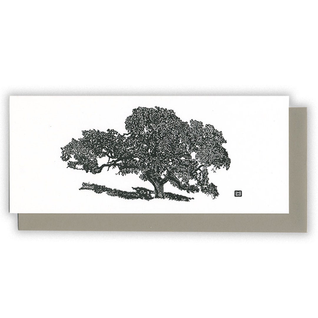 Golden Oak Tree CARD - Etsy
